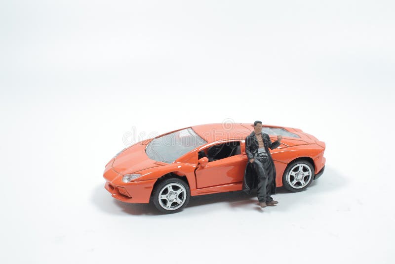 Figure Man As Gangster, with the Sport Car Stock Photo - Image of ...