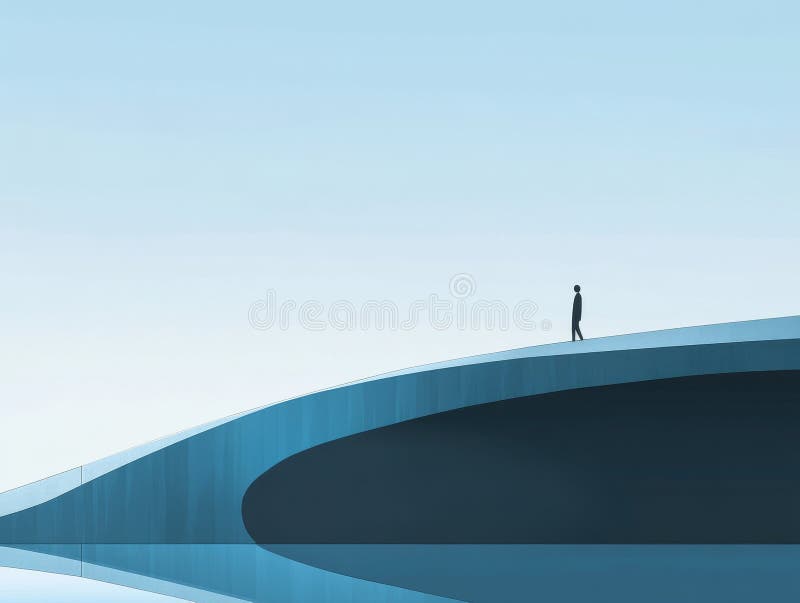 A Figure of a Man Contrasted with a Lively Blue Background Stock Photo ...