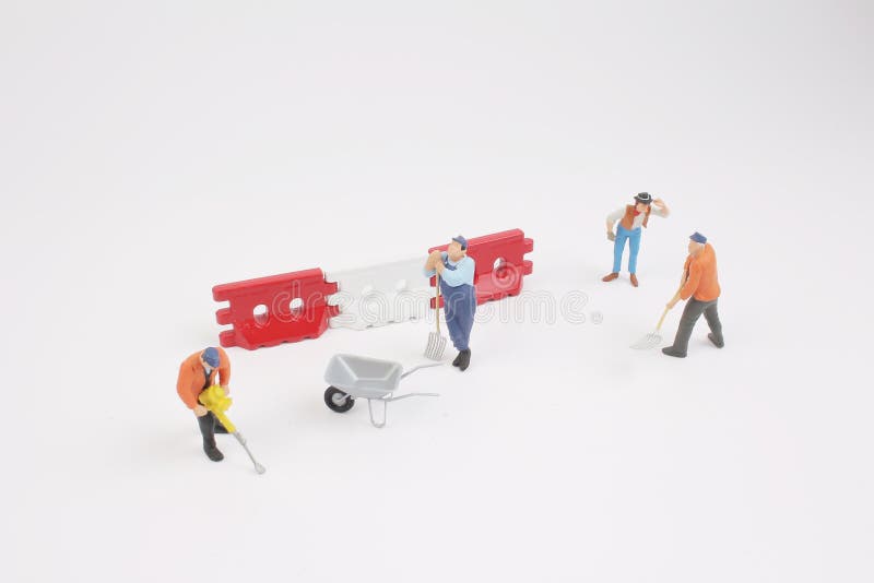 Figure of a Man Digging Concrete Road Stock Image - Image of ...