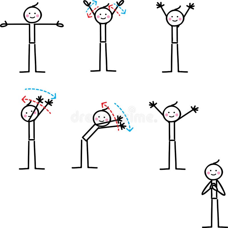 Figure of a Man Exercising and Stretching Stock Vector - Illustration ...