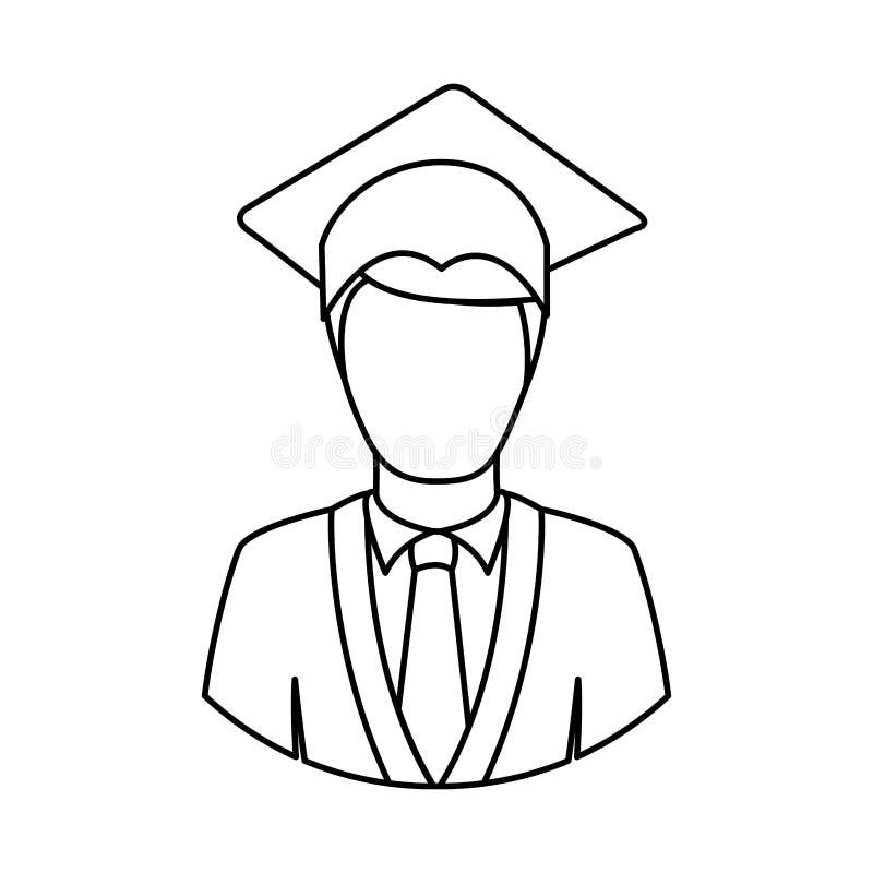 Figure man graduation icon stock illustration. Illustration of ceremony ...