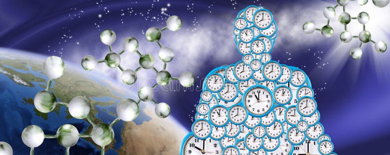 The Figure of a Man Made Up of Watches on the Dials of Which Indicates ...