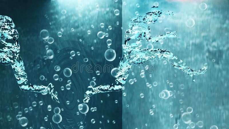 Figure of Man Made of Water Stock Video - Video of activity, lines ...