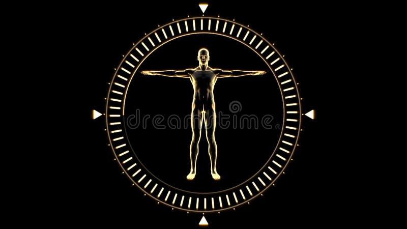 Figure of Man Revolving in Dial Circle Stock Video - Video of torso ...