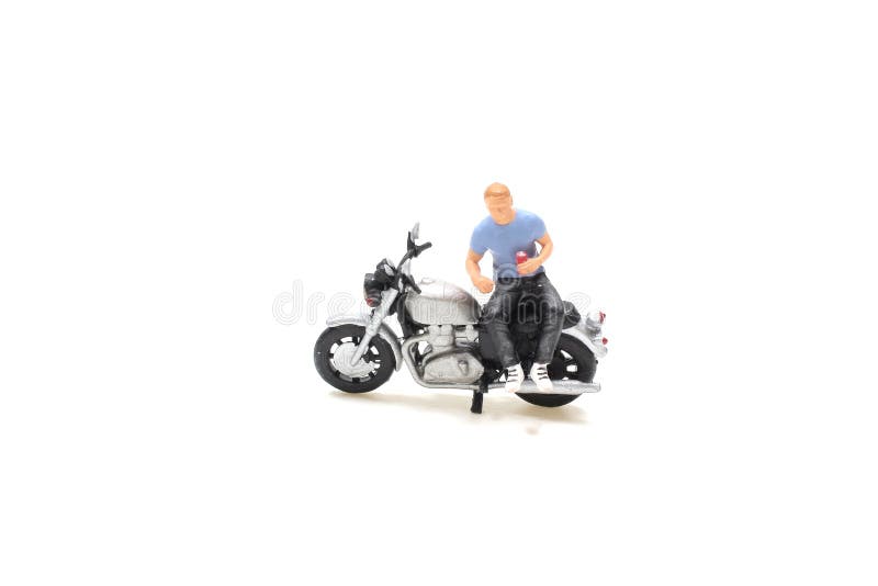 The Figure Man Standing Near Futuristic Motorcycle Stock Image - Image ...