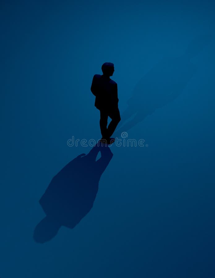 The Figure of a Man in Taking a Step between Two Shadows. Contrast ...