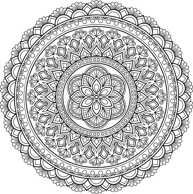 Figure Mandala for Coloring Doodles Sketch Stock Illustration ...