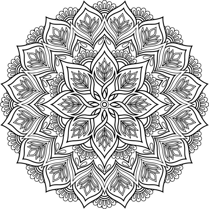 Figure Mandala for Coloring Doodles Sketch Stock Illustration ...
