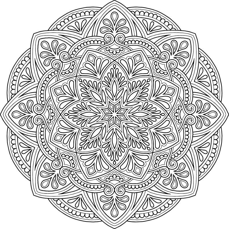 Figure Mandala for Coloring Doodles Sketch Stock Illustration ...