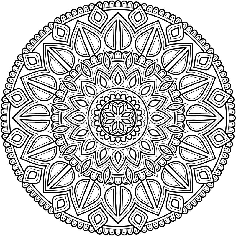 Figure Mandala for Coloring Doodles Sketch Stock Illustration ...
