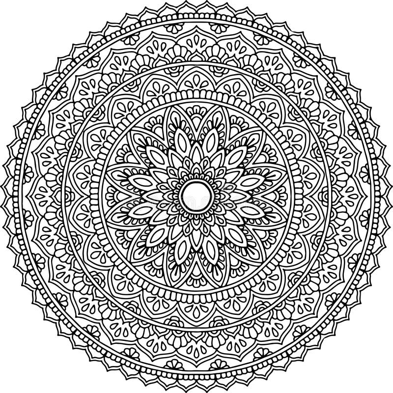 Figure Mandala for Coloring Stock Illustration - Illustration of card ...