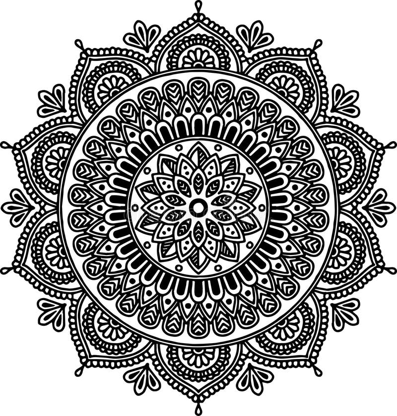 Figure Mandala for Coloring Stock Illustration - Illustration of ...