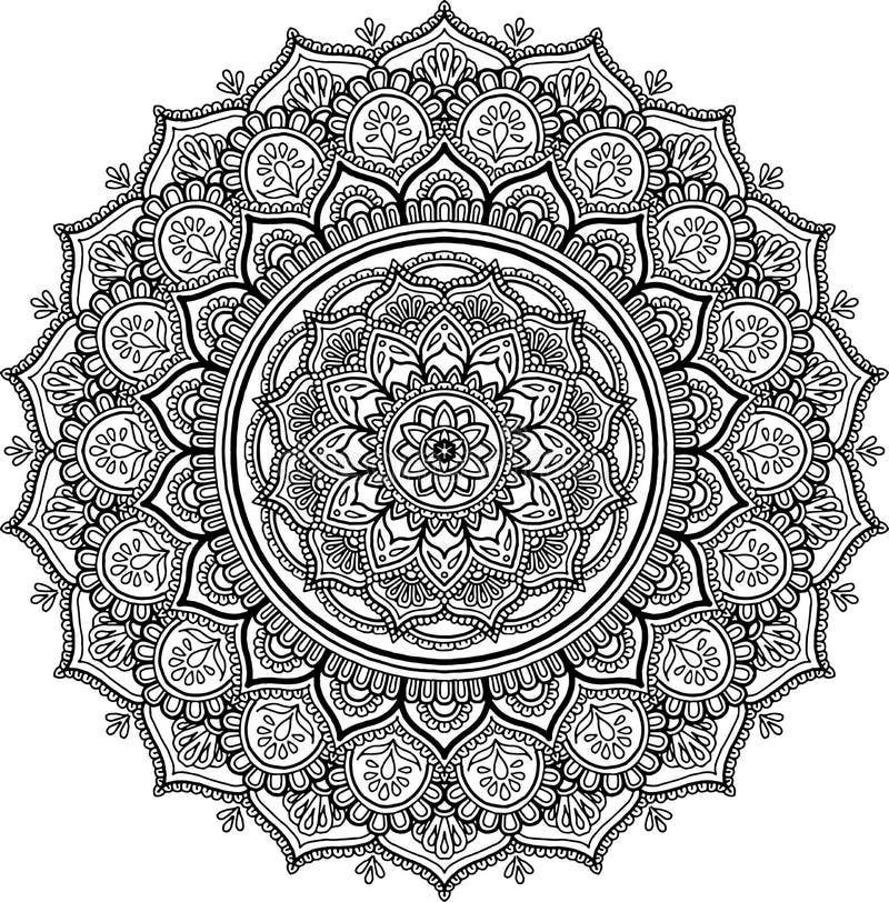 Figure Mandala Large for Coloring Stock Illustration - Illustration of ...