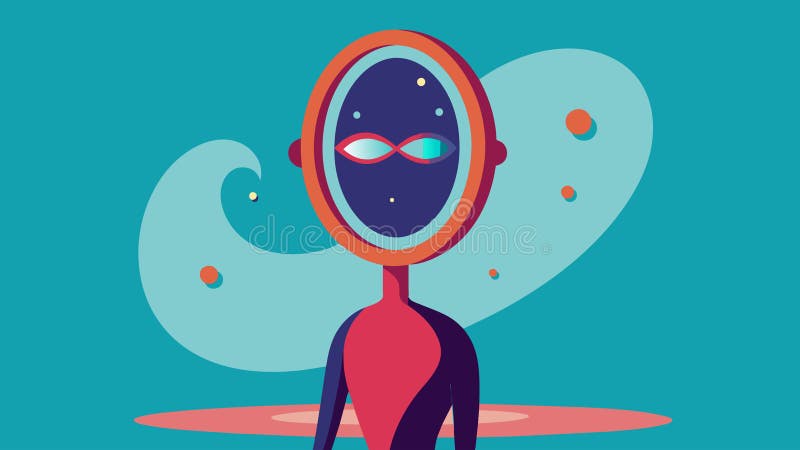 A Figure with a Mirror for a Head Reflecting the Infinite Reflections ...