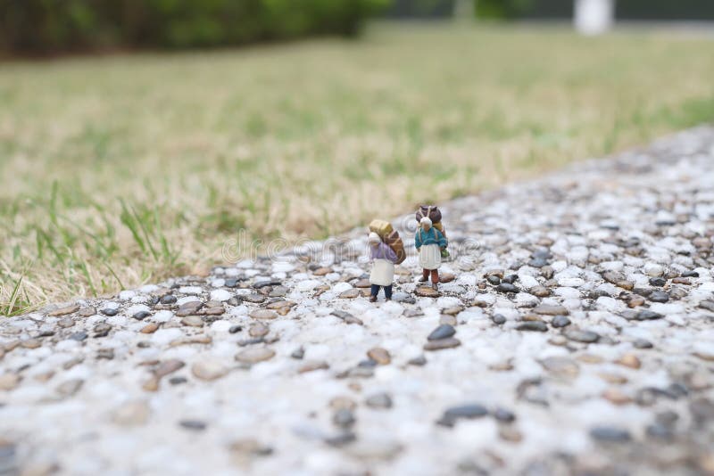 A Figure Model of an Old People on Road Stock Photo - Image of home ...