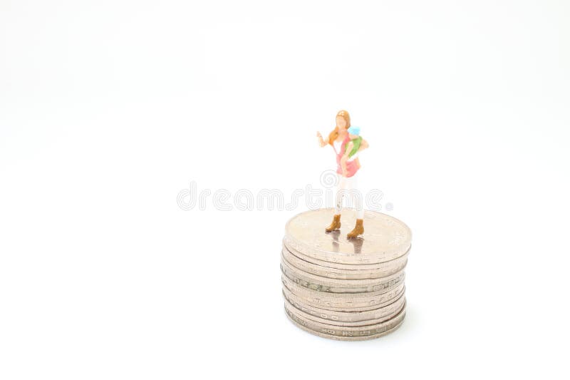 The Figure of Mother Stand on the Coins Stock Image - Image of child ...