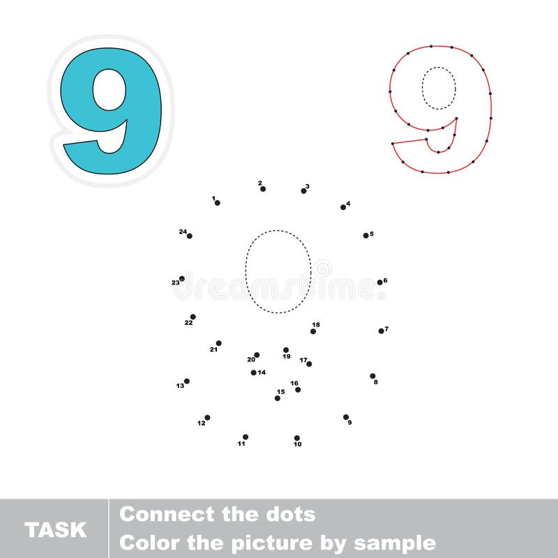 Figure Nine. Vector Numbers Game. Stock Illustration - Illustration of ...