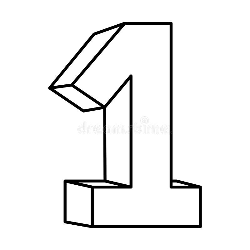 Figure number one icon stock illustration. Illustration of element ...