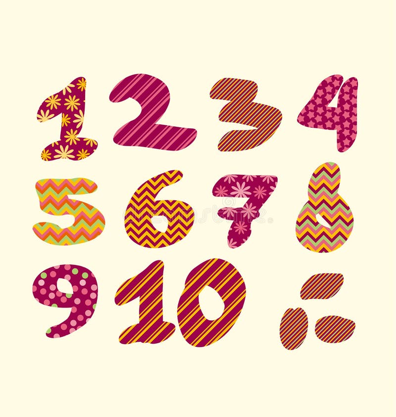 Figure Numbers Lettering Vector Illustration. Stock Vector ...