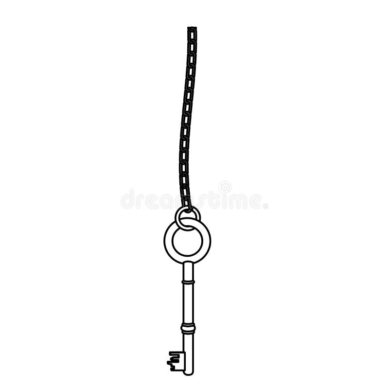 Figure Old Key Hanging Icon Stock Illustration - Illustration of ...