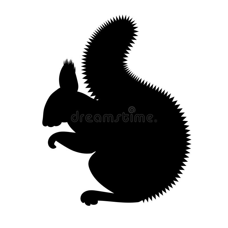 Figure Outline of a Squirrel Stock Vector - Illustration of monochrome ...