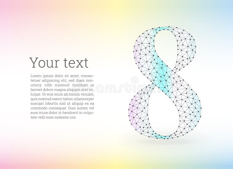 Figure 8 in Pastel Colors Low Polygon Illustration. Number Eight ...
