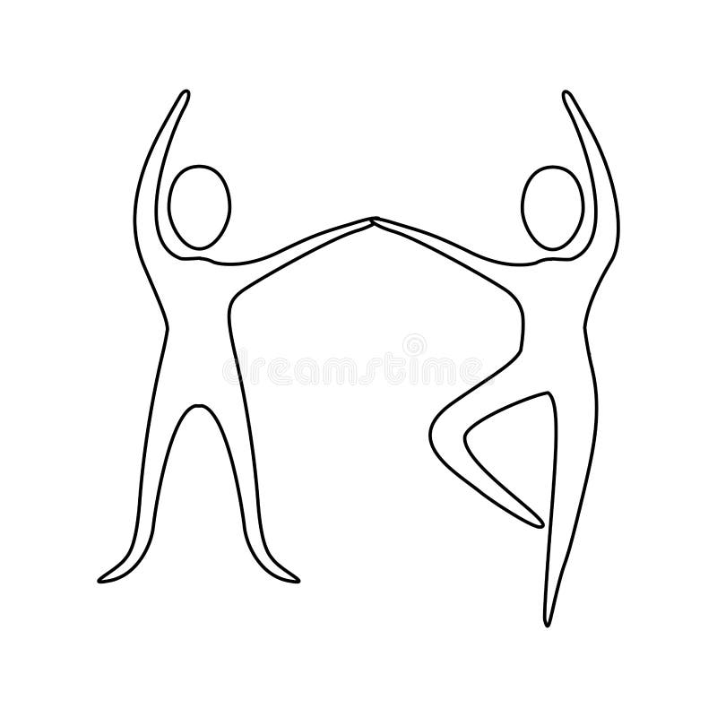 Figure People Practicing Dancing Icon Stock Illustration - Illustration ...