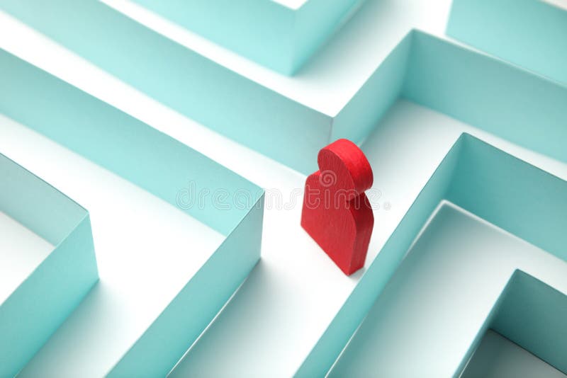 The Figure of the Person is Looking for a Way Out of the Maze, a ...