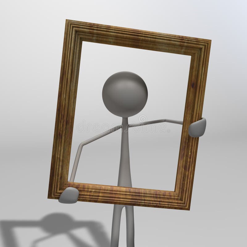 Figure with picture frame stock illustration. Illustration of little ...