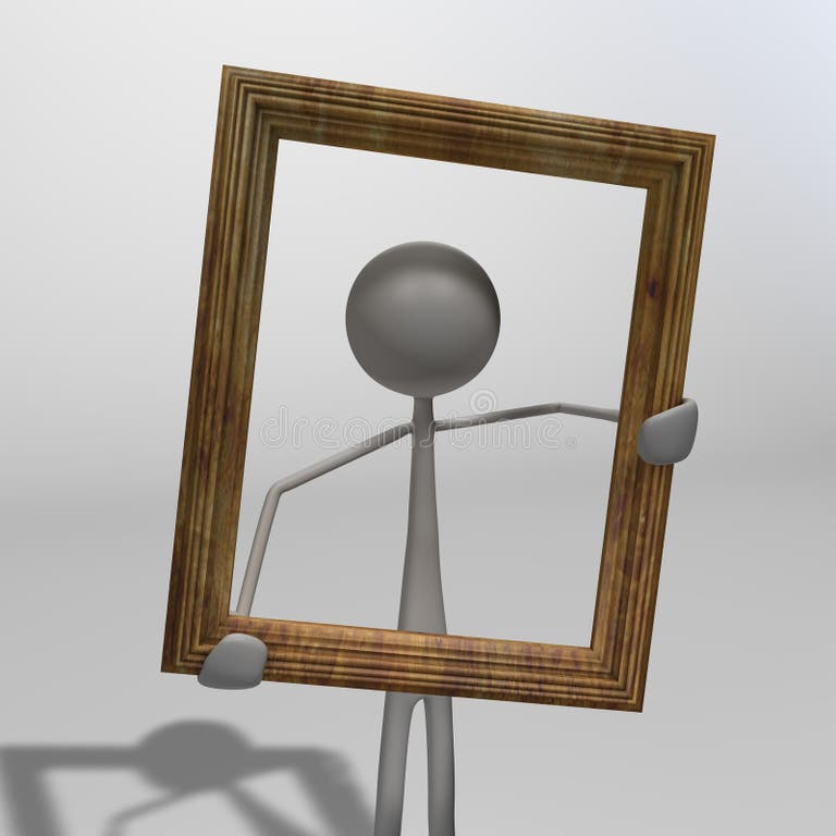 Figure with picture frame stock illustration. Illustration of little ...