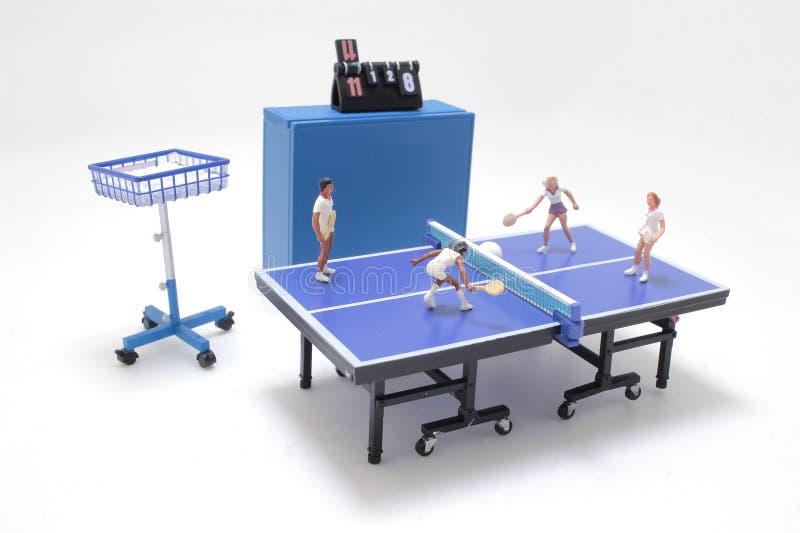 A Figure Play Tennis on the Pingpong Table Stock Photo - Image of score ...