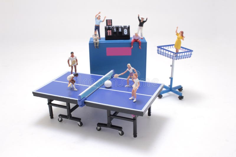A Figure Play Tennis on the Pingpong Table Stock Image - Image of tool ...