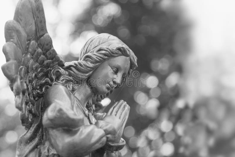 Figure of a praying angel stock image. Image of cemetery - 77975201