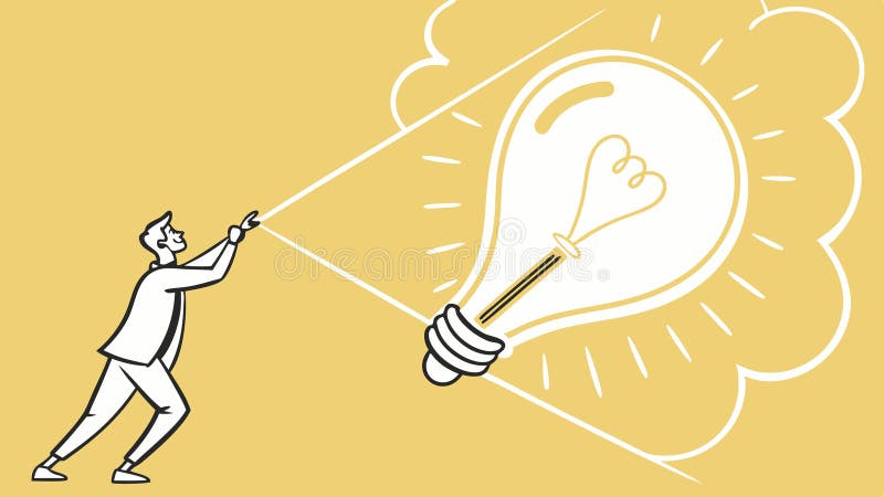 Figure Pulling Bright Idea, Concept Development, Vector Design ...