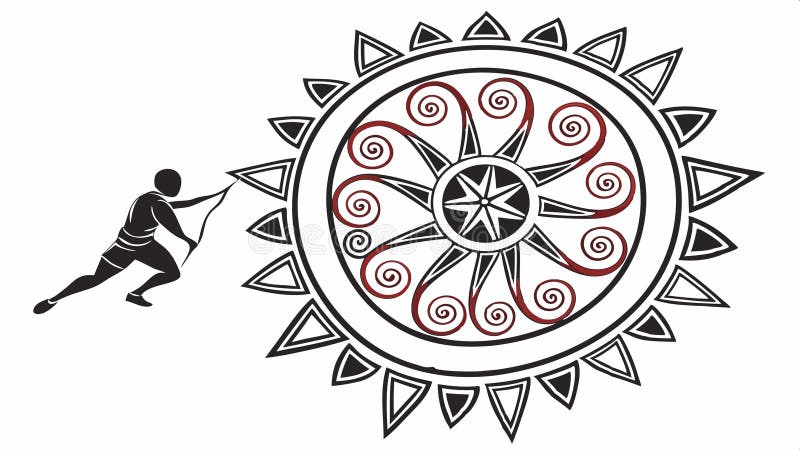 Figure Pulling a Heavy Gear or Wheel, Symbolizing Effort and Progress ...