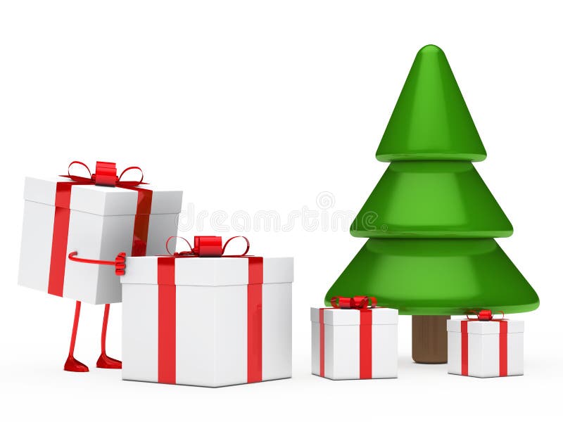 Figure push gift box stock illustration. Illustration of christmas ...