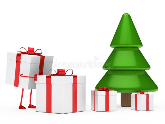 Figure push gift box stock illustration. Illustration of christmas ...