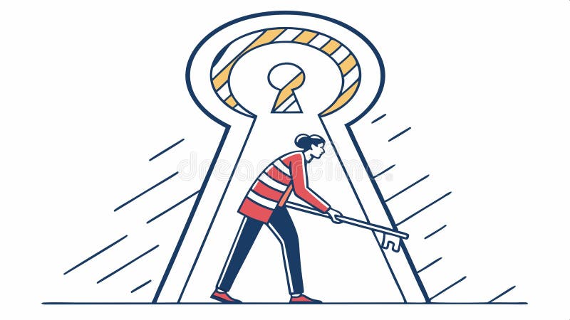 Figure Reaching for Key in Lock Solving Problem Vector Design ...