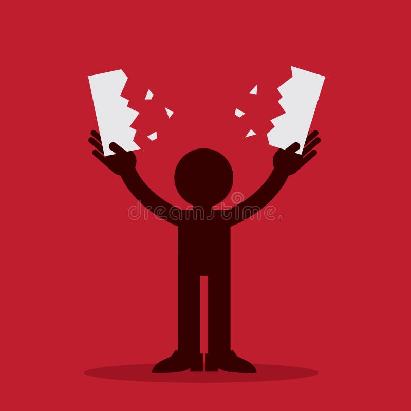 Figure Ripping Paper stock vector. Illustration of deny - 30541789