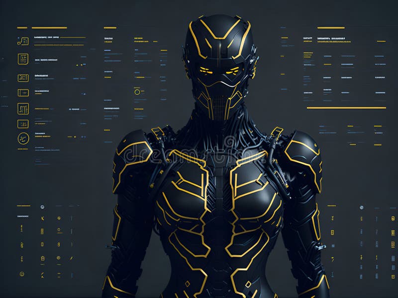 Figure of Robot Made of Metal and Electronic Systems. Cyborg Robot on ...