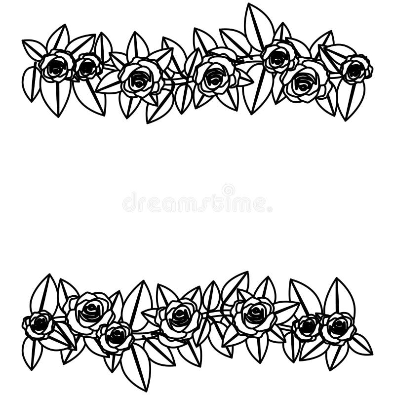 Figure Roses with Leaves Decorative Icon Stock Illustration ...