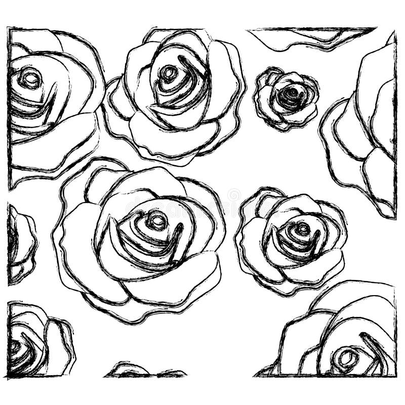 Figure Roses with Their Petals Icon Stock Illustration - Illustration ...