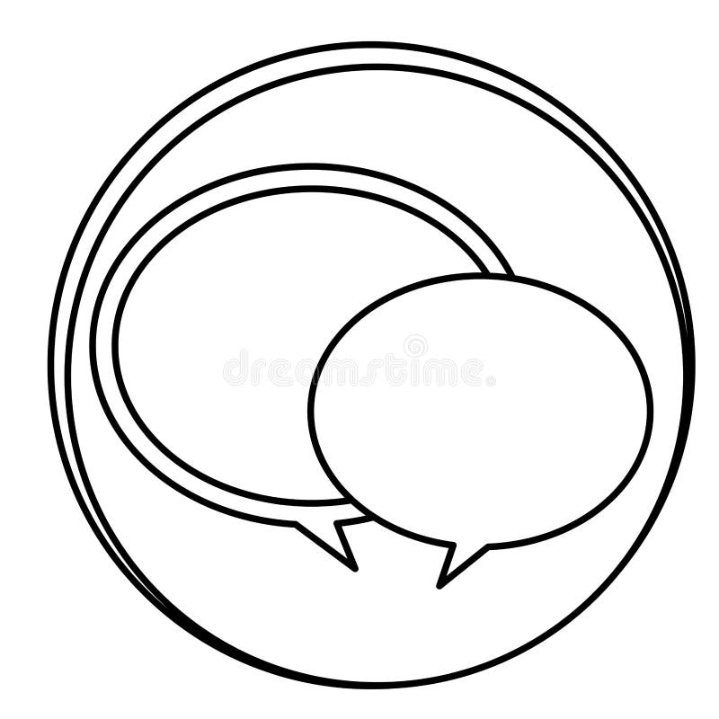 Figure Round Chat Bubbles Emblem Icon Stock Illustration - Illustration ...
