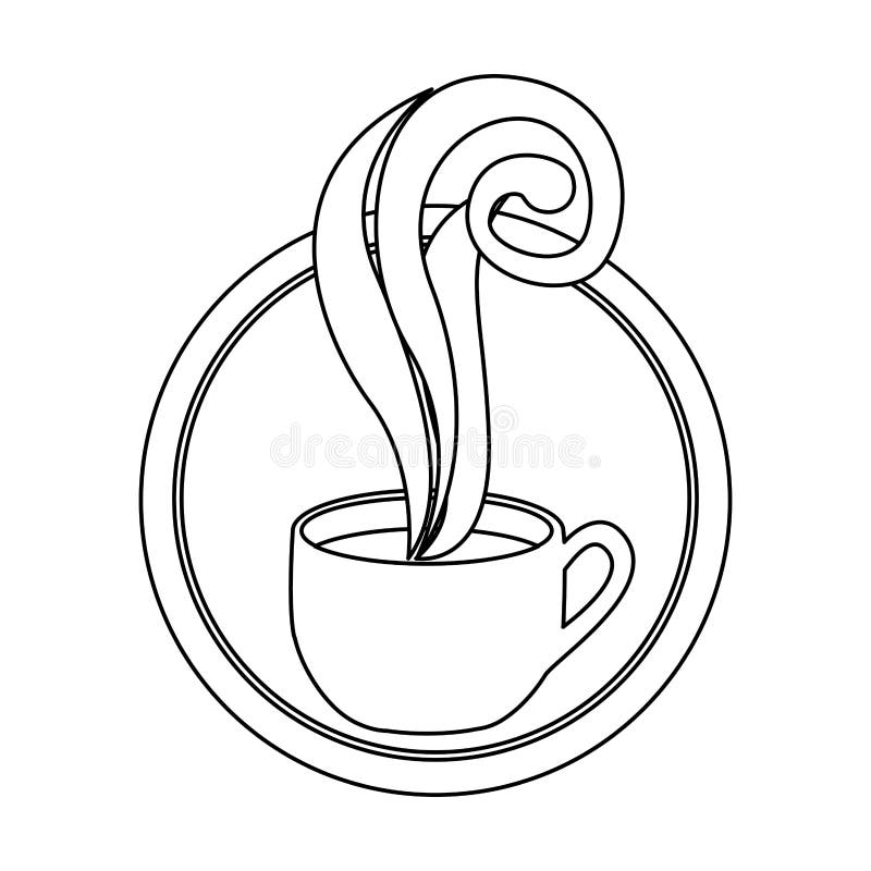 Figure Round Symbol of Coffee Cup Stock Illustration - Illustration of ...