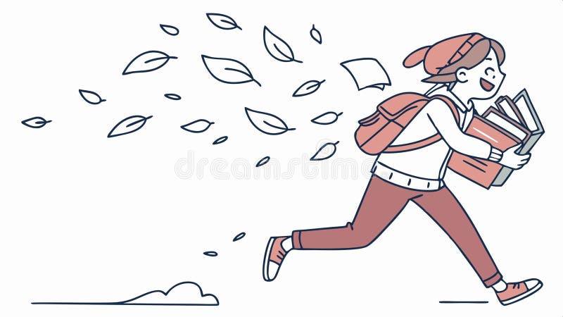 Figure Running with Backpack Holding Scroll Achievement Education ...