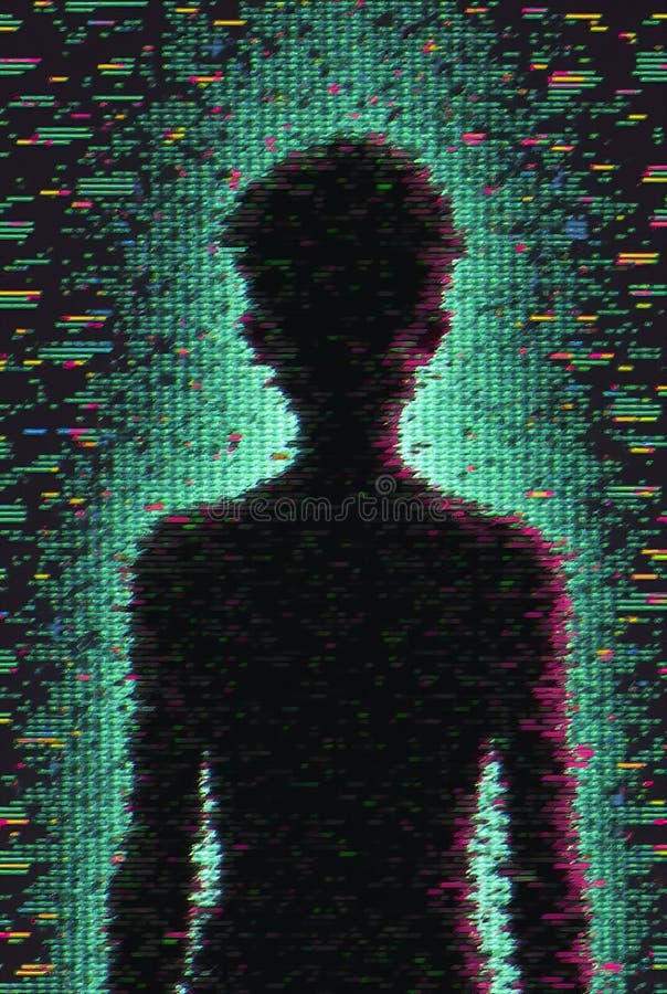 A Figure S Silhouette, Rendered in a Pixelated Style Stock Illustration ...