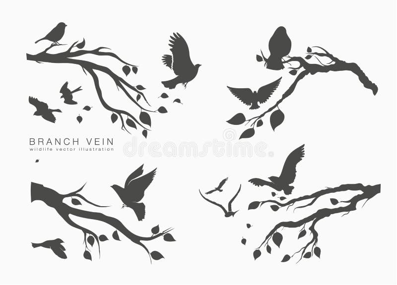 Flock Flying Birds Tree Branch Tree Stock Illustrations – 592 Flock ...