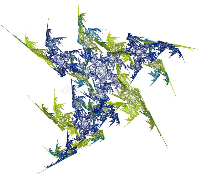 Figure with Sharp Shapes, Rays and Spirals on a White Background ...