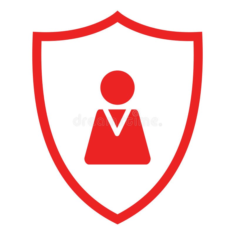 Figure and shield stock vector. Illustration of protection - 162046848