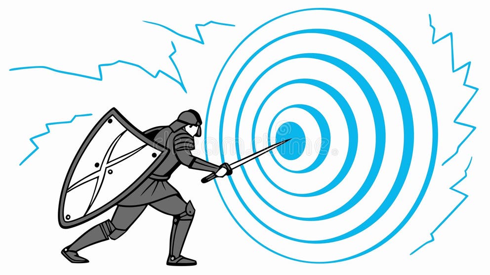 Figure Shielding from Energy Blast, Vector Design Generative AI Stock ...